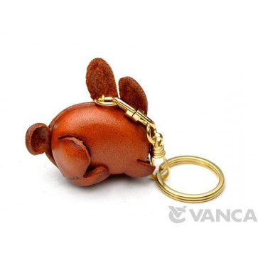 Rabbit Japanese Leather Keychain(L)