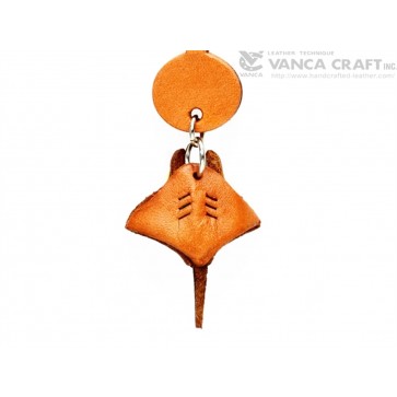 Manta Ray Leather Keychain Sea Animals