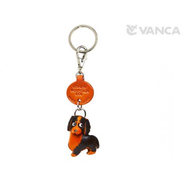 Bernese Mountain Leather Dog Keychain