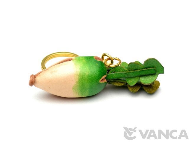 Daikon Radish Leather Keychain(L)