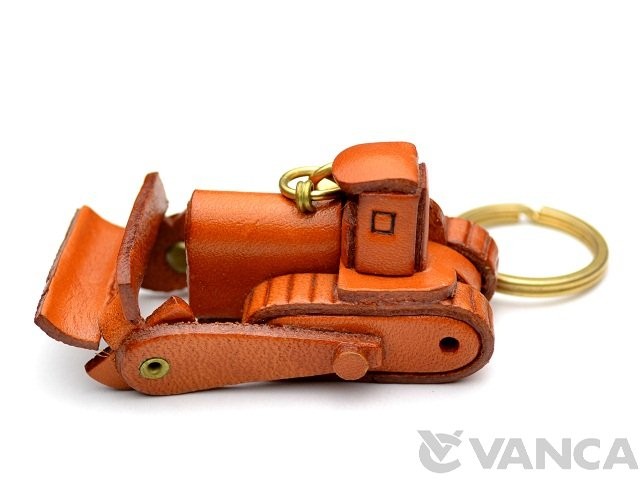 Bulldozer Leather Keychain(L)