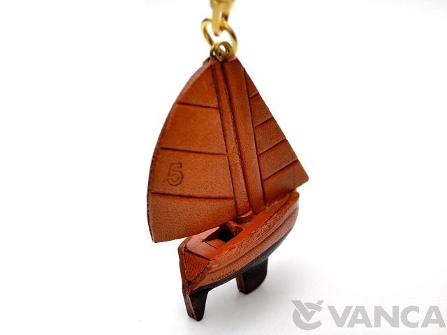 Sailboat Leather Keychain(L)