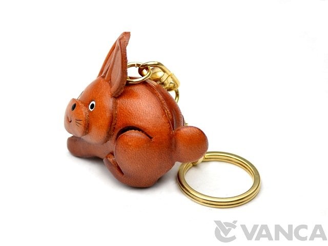 Rabbit Japanese Leather Keychain(L)