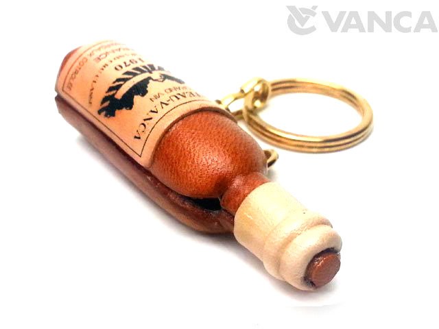 Wine Bottle Leather Keychain(L)