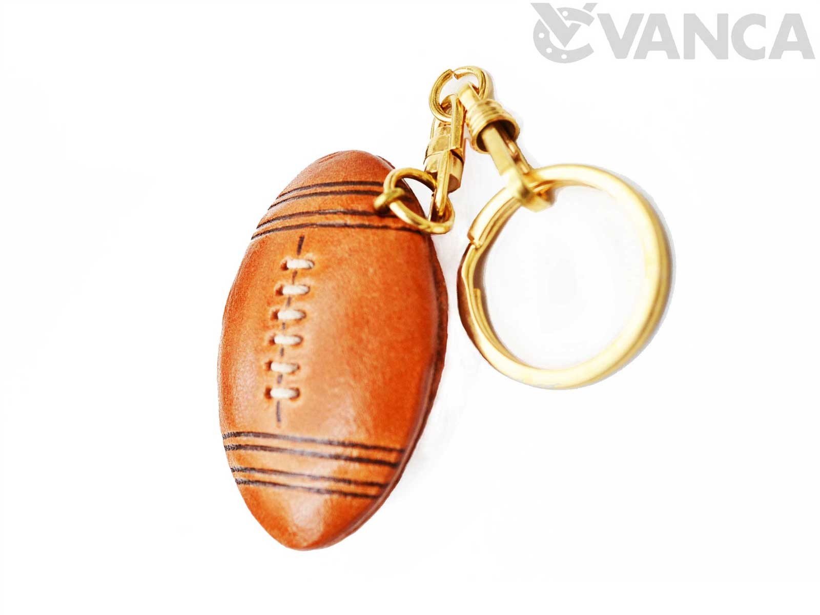 Rugby Ball Leather Keychain(L)