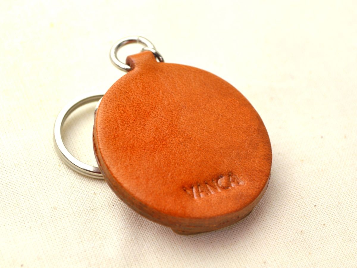 Panda Japanese Leather Plate Keychain