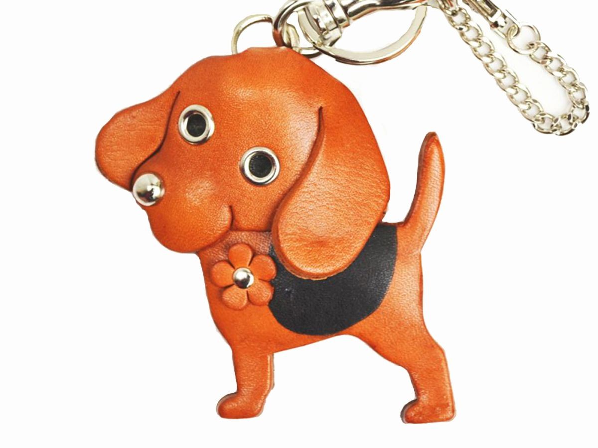 Beagle Handmade Leather Dog Bag Charm/Keychain