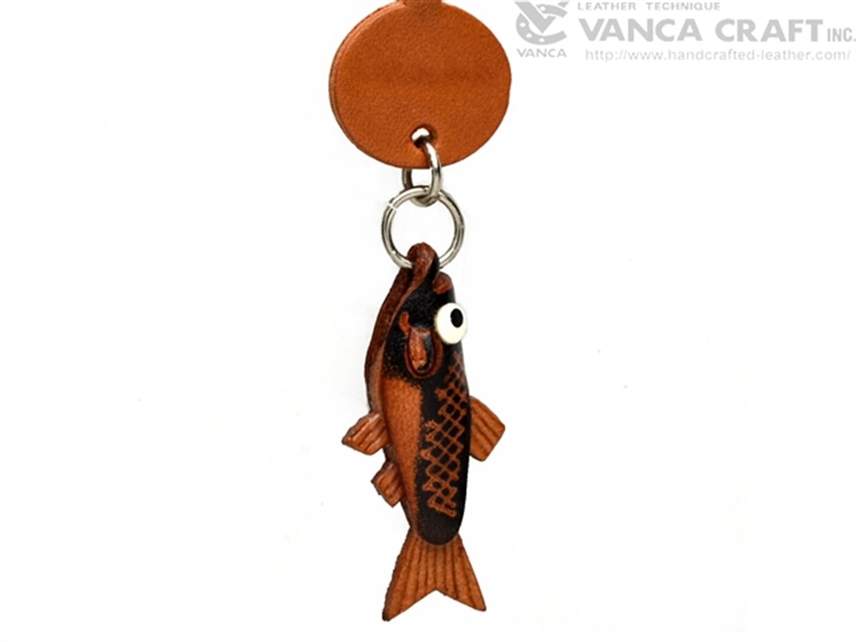 Salmon Japanese Leather Keychains Fish