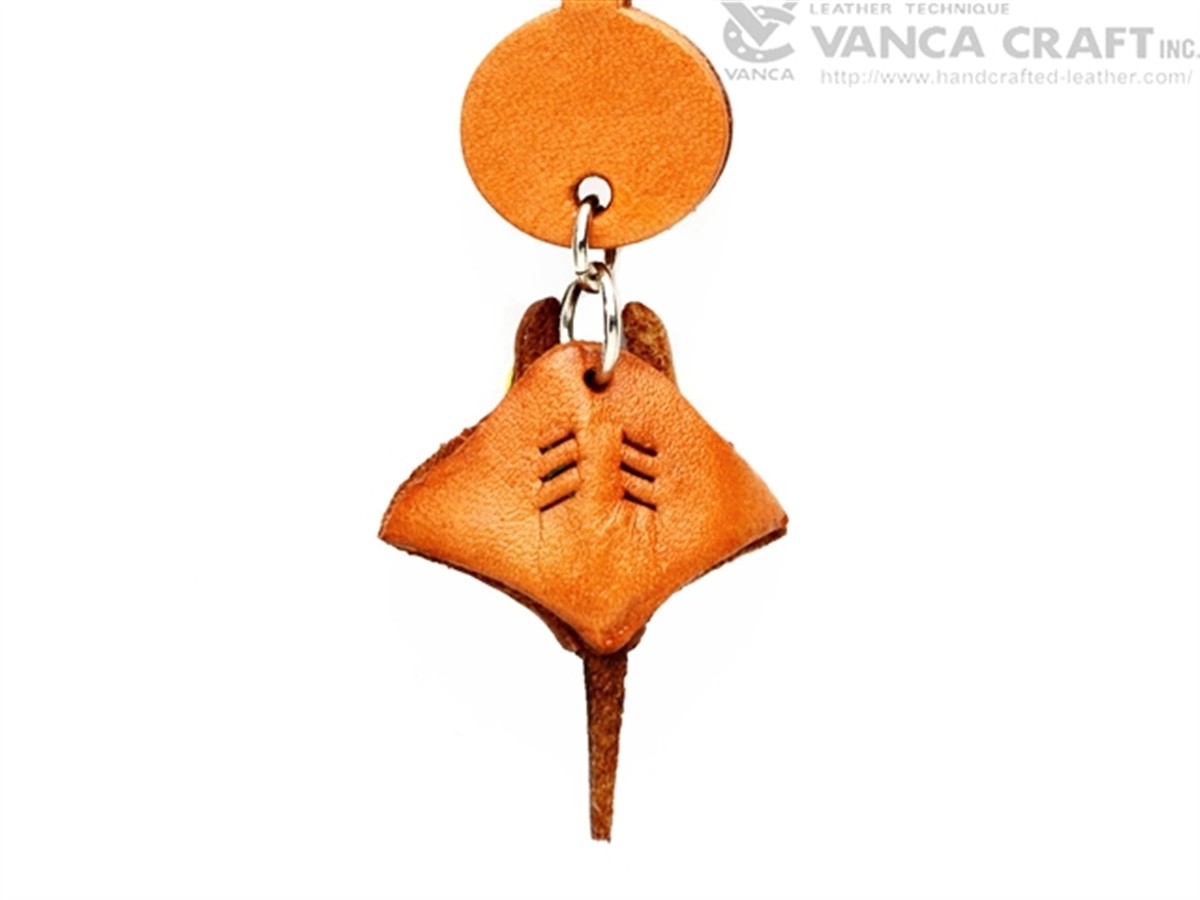 Manta Ray Leather Keychain Sea Animals