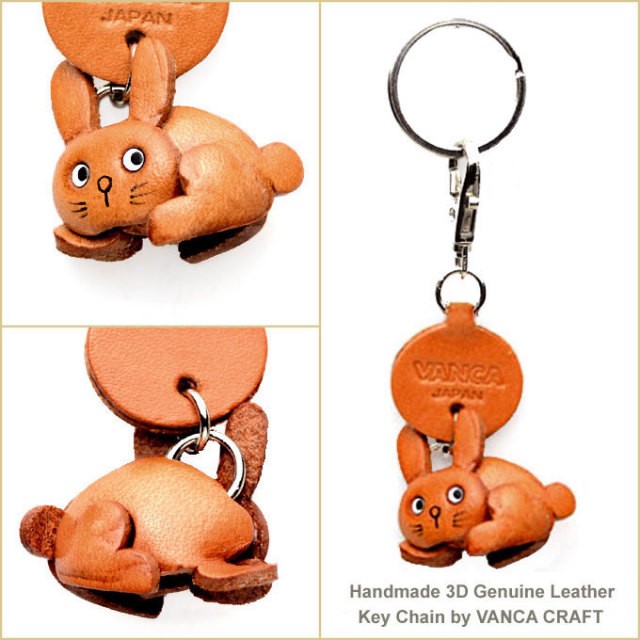 Rabbit Japanese Leather Keychains Animal