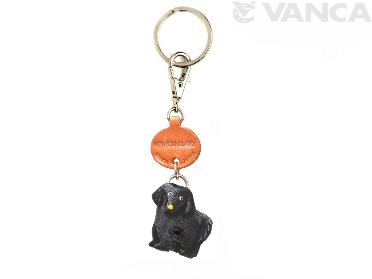 Newfoundland Leather Dog Keychain