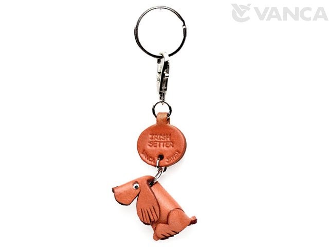 Irish Setter Leather Dog Keychain
