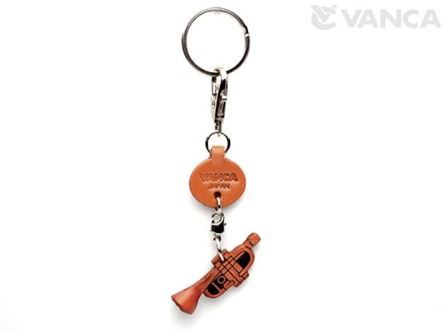 Trumpet Leather Keychain
