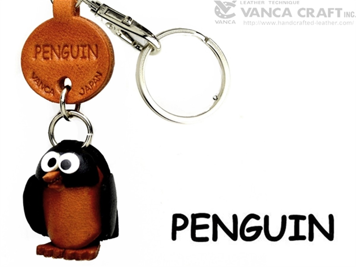 Penguin Japanese Leather Keychains Fish