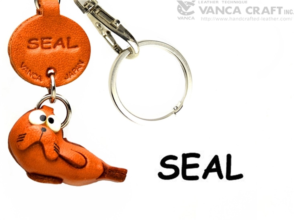 Seal Japanese Leather Keychains Fish