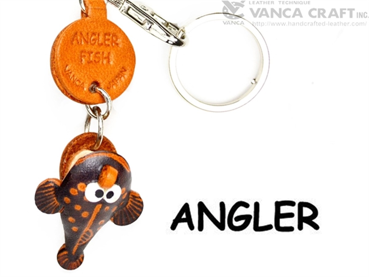 Angler fish Japanese Leather Keychains Fish