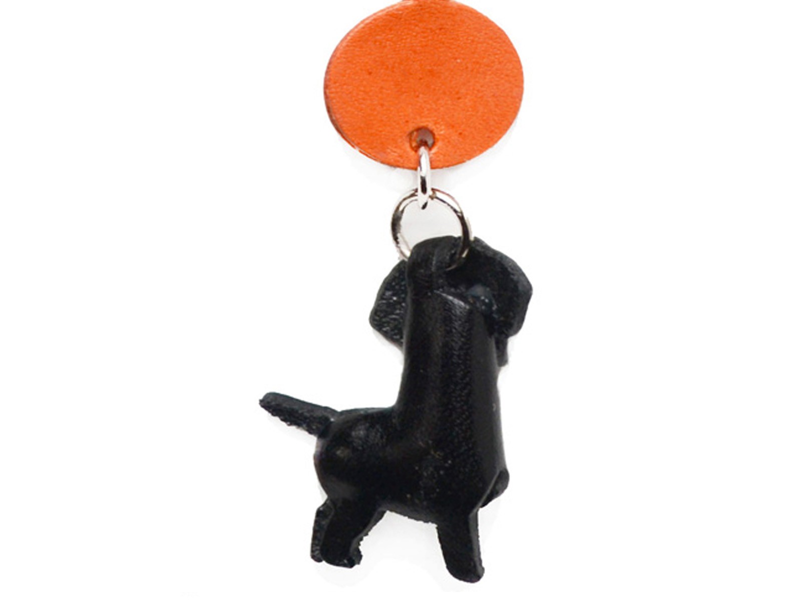 Labrador Retriever Black Leather Dog Keychain
